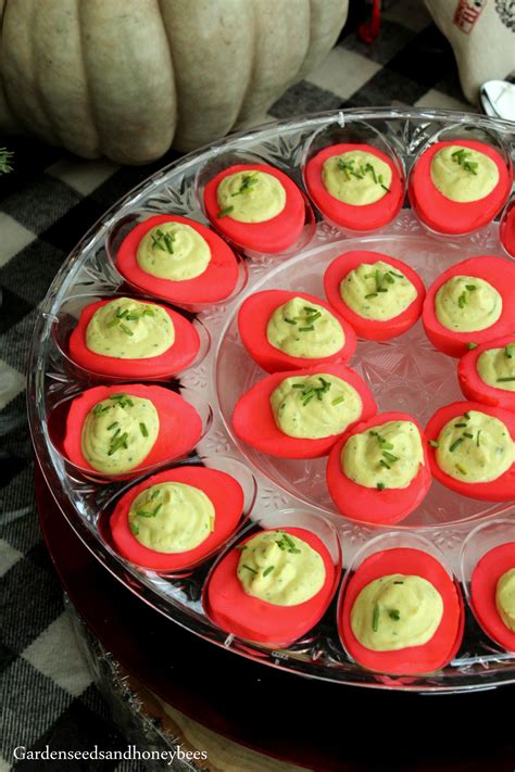Holiday Red Deviled Eggs Garden Seeds And Honey Bees