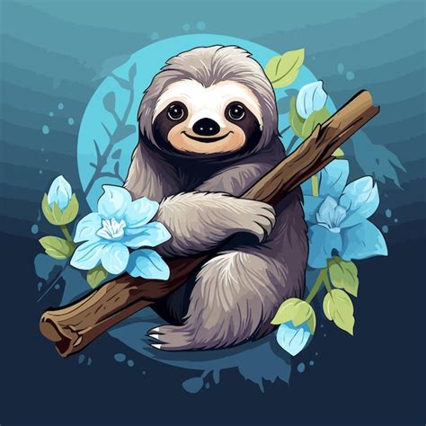 Premium Vector Sloth Cute Vector Premium Vector Sloth Cute Vector