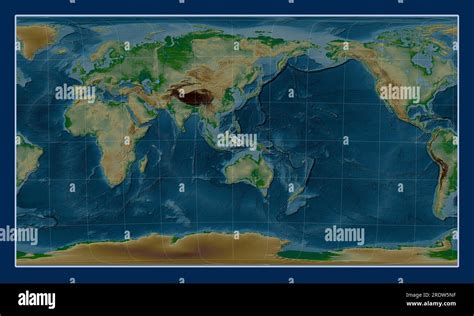 Molucca Sea Tectonic Plate On The Physical Elevation Map In The Patterson Cylindrical Oblique