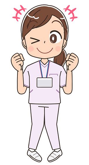 희끄무레한 제복을 입은 젊은 간호사 여성 그녀는 긍정적 인 감정을 가지고있다 간호사에 대한 스톡 벡터 아트 및 기타 이미지 간호사 건강관리와 의술 동기 부여 Istock