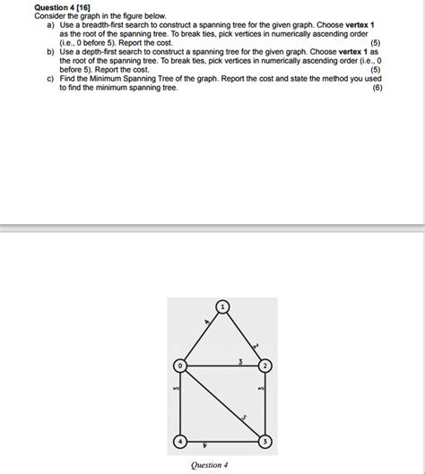 [get answer] question 4 [16] consider the graph in the figure below a