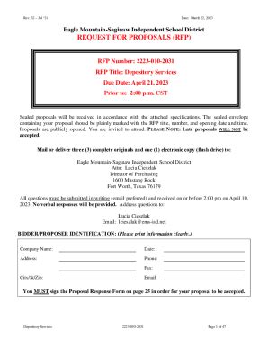 Fillable Online REQUEST FOR PROPOSALS RFP ADDENDUM 1 Fax Email Print PdfFiller