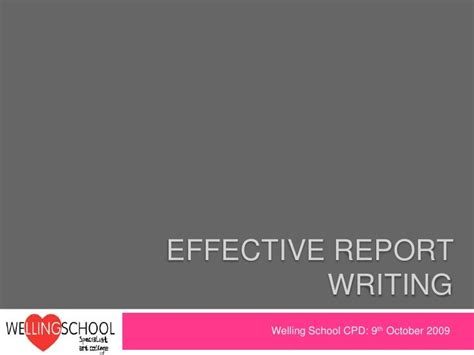 Effective Report Writing