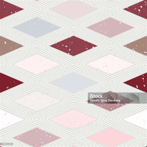 마름모 다이아몬드 타일 완벽 한 패턴 파스텔 색상 기하학적 배경 벡터 추상 라인 및 요소입니다 0명에 대한 스톡 벡터 아트 및