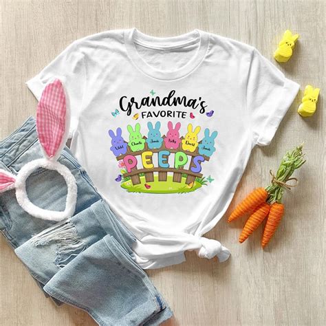 Custom Nanas Favorite Peeps Easter Shirt Granmas Peeps Shirt T For Grandma Grandma