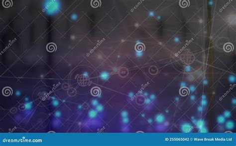 Animation Of Network Of Connections Over Spots Stock Footage Video Of Digitally Connect