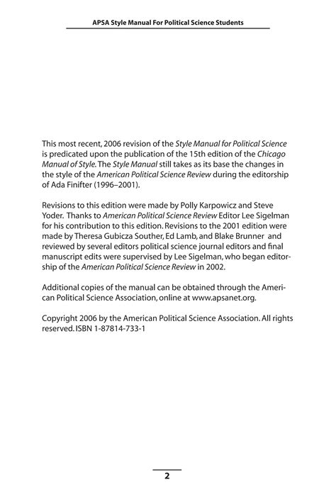 APSA Style Guide PDF