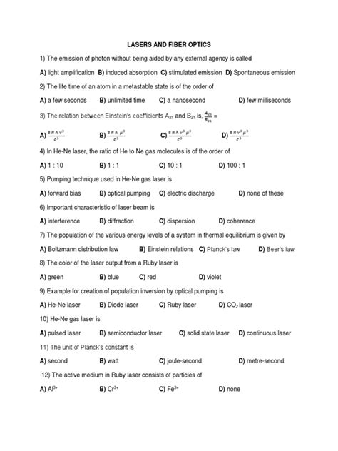 Multiple Choice Questions Pdf Semiconductors Diffraction