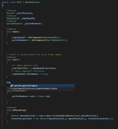 Autocomplete Not Working Outside Of Functions Runity3d
