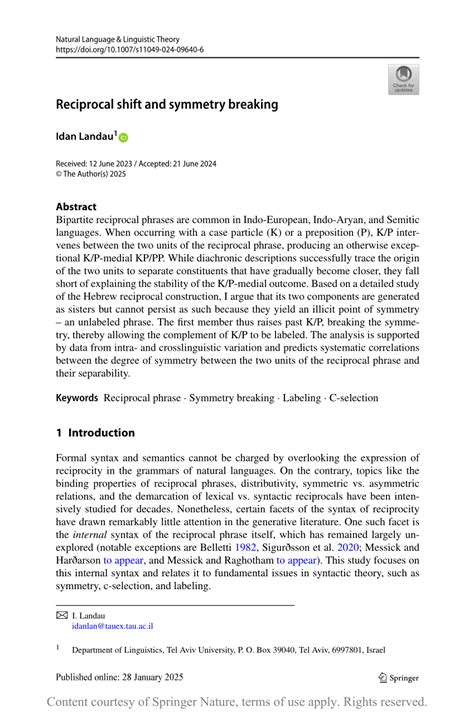 Pdf Reciprocal Shift And Symmetry Breaking Pdf Reciprocal Shift And Symmetry Breaking