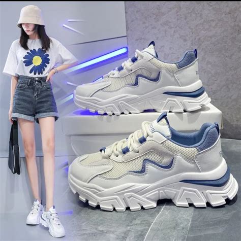 신제품 패션 베이지 아빠 청키 스니커즈 캐주얼 경화 신발 여성 하이 플랫폼 스니커즈 레이스업 베이지 여성 스니커즈