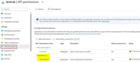 azure active directory how to ristrict sharepoint api permission to a