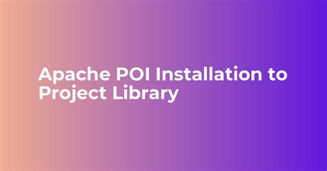 apache poi installation to project library webkul blog