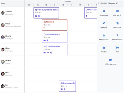 Bryntum Scheduler Examples