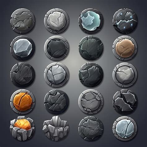 premium ai image panel rock stone button ai generated frame board ui