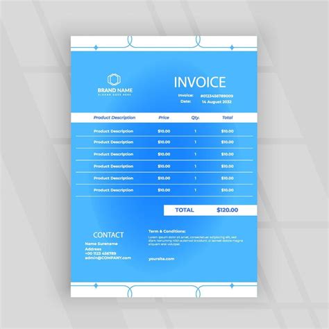 Business Invoice Vector Design Template 12762026 Vector Art At Vecteezy