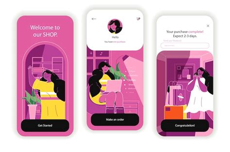 Premium Vector Shopping Concept Onboarding Screens Ui Ux Gui User