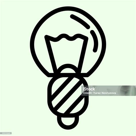 전구 라인 아이콘입니다 전기 조명 할로겐 램프 윤곽선 스타일 픽토그램 흰색 배경에 건설 및 건물 표지판 모바일 개념 웹 디자인 벡터 그래픽 개념에 대한 스톡 벡터 아트 및