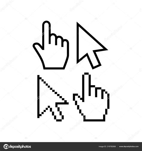 Hand Mouse Cursor Pointer Hand Cursor Icons Pixelated Hand Cursor