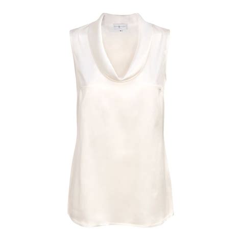 Sleeveless Silk Blouse In White Sleeveless Silk Blouse Bridesmaid
