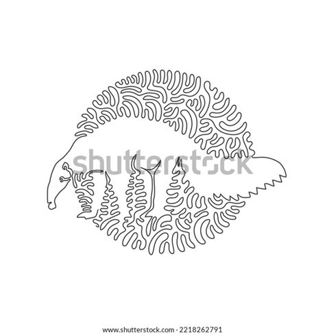 Continuous One Curve Line Drawing Creepy Stock Vector Royalty Free