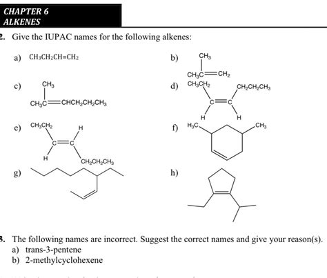 2 Give the IUPAC names for the following | StudyX