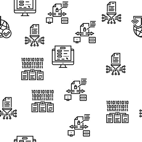 Ssh Sftp File Transfer Protocol Icons Set Vector Vector Art