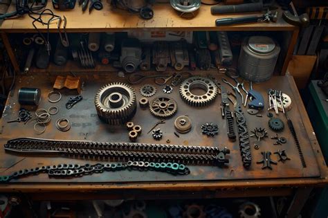 Precision Engineering And Industrial Machinery Components With Gears Bolts And Screws In Metal