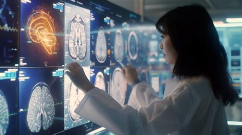 Analyzing Brain Scans Premium Ai Generated Image