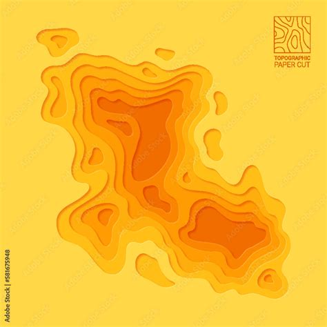 Multi Layers Soft Texture Paper Cut Layers Yellow Topographic Map Multi Layers Soft Texture Paper Cut Layers Yellow Topographic Map
