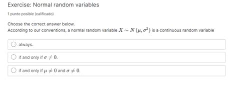 Exercise Normal Random Variables 1 Punto Studyx