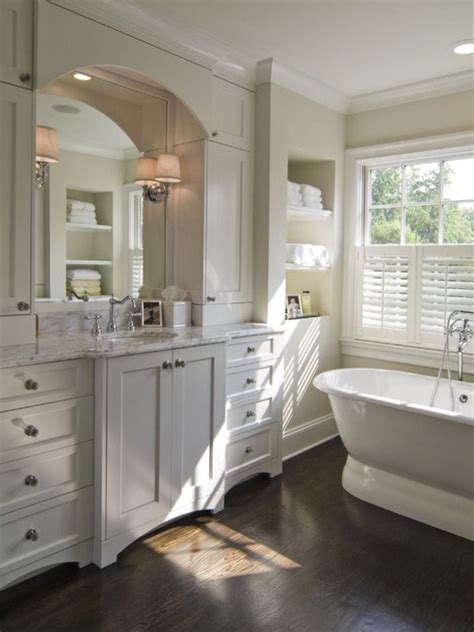 Upper Vanity Cabinets Minus The Arched Valance Bathroom Design