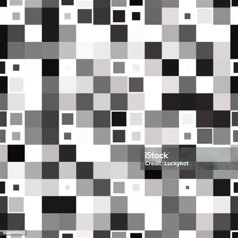 정사각형 픽셀 흑백 모자이크 완벽 한 패턴입니다 벡터 일러스트입니다 기와 제작자에 대한 스톡 벡터 아트 및 기타 이미지 기와 제작자 기하 도형 단순함 Istock
