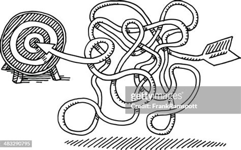 Difficulty Arrow Hitting Target Drawing High Res Vector Graphic Getty