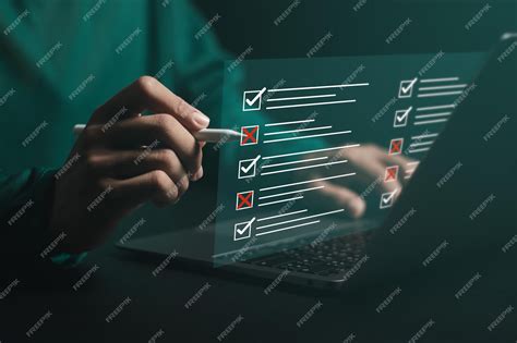 Premium Photo Businessman Taking Questionnaire Evaluation Online Survey Questionnaire With