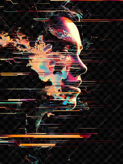 Premium Psd Glitch Album Cover With Distorted Images And Abstract Shapes Texture Effect Fx