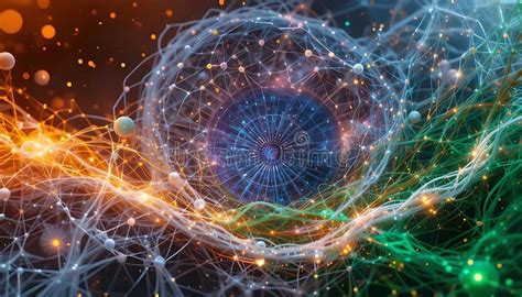 Abstract Visualization Of Neural Networks And Quantum Connections Stock Illustration