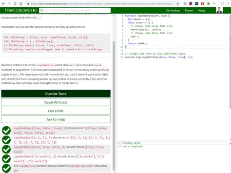 Solution Passes On Current Production But Fails On Beta Site For Copy An Array With The Spread