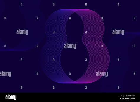 Futuristic Retro Numeric Design Glitch Efffect With Line Pattern Number