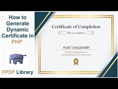 How To Generate E Certificate In PHP Using FPDF YouTube