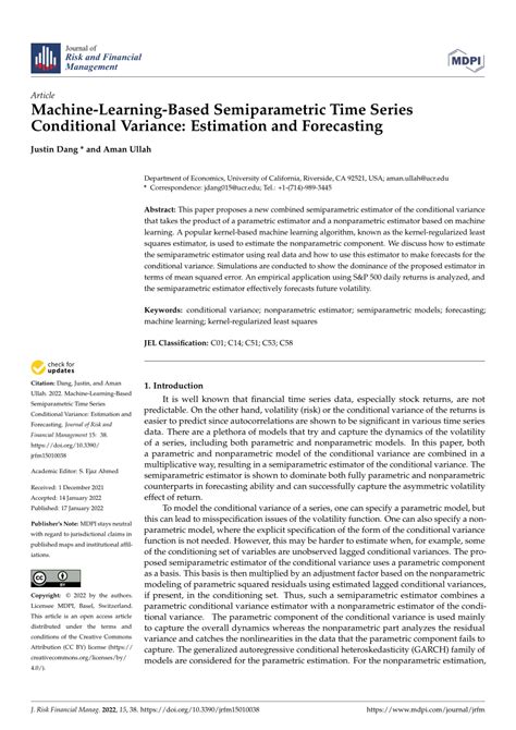 Pdf Machine Learning Based Semiparametric Time Series Conditional