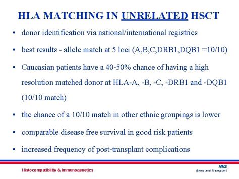 PRINCIPLES OF HLA TYPING HLA MATCHING IN HSCT