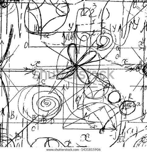 Mathematical Seamless Texture Handwritten Math Algebra Stock Vector Royalty Free 1431815906