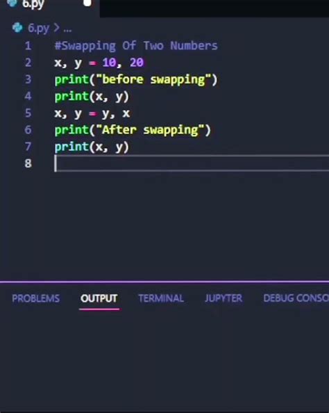 Swap Two Numbers Python Programming Youtube