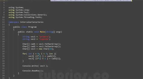 Arrays VisualStudio C Intercalar Caracteres Tutorias Co