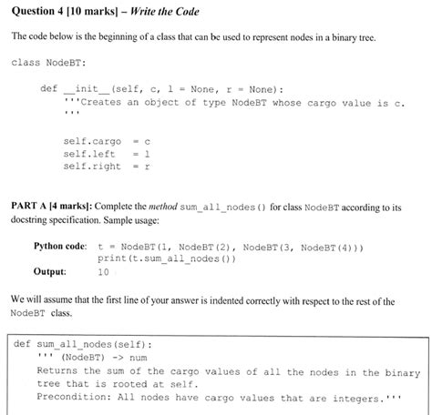 Solved Question 4 10 Marks Write The Code The Code Below