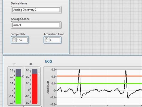 diy ecg using a analog discovery 2 and labview