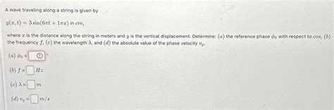 solved a wave traveling along a string is given by