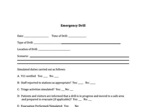 Emergency Drill Form Asc Solutions Library