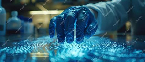 Premium Photo Lab Analyst Traces Fingerprints For Justice Concept Forensic Science Crime Scene